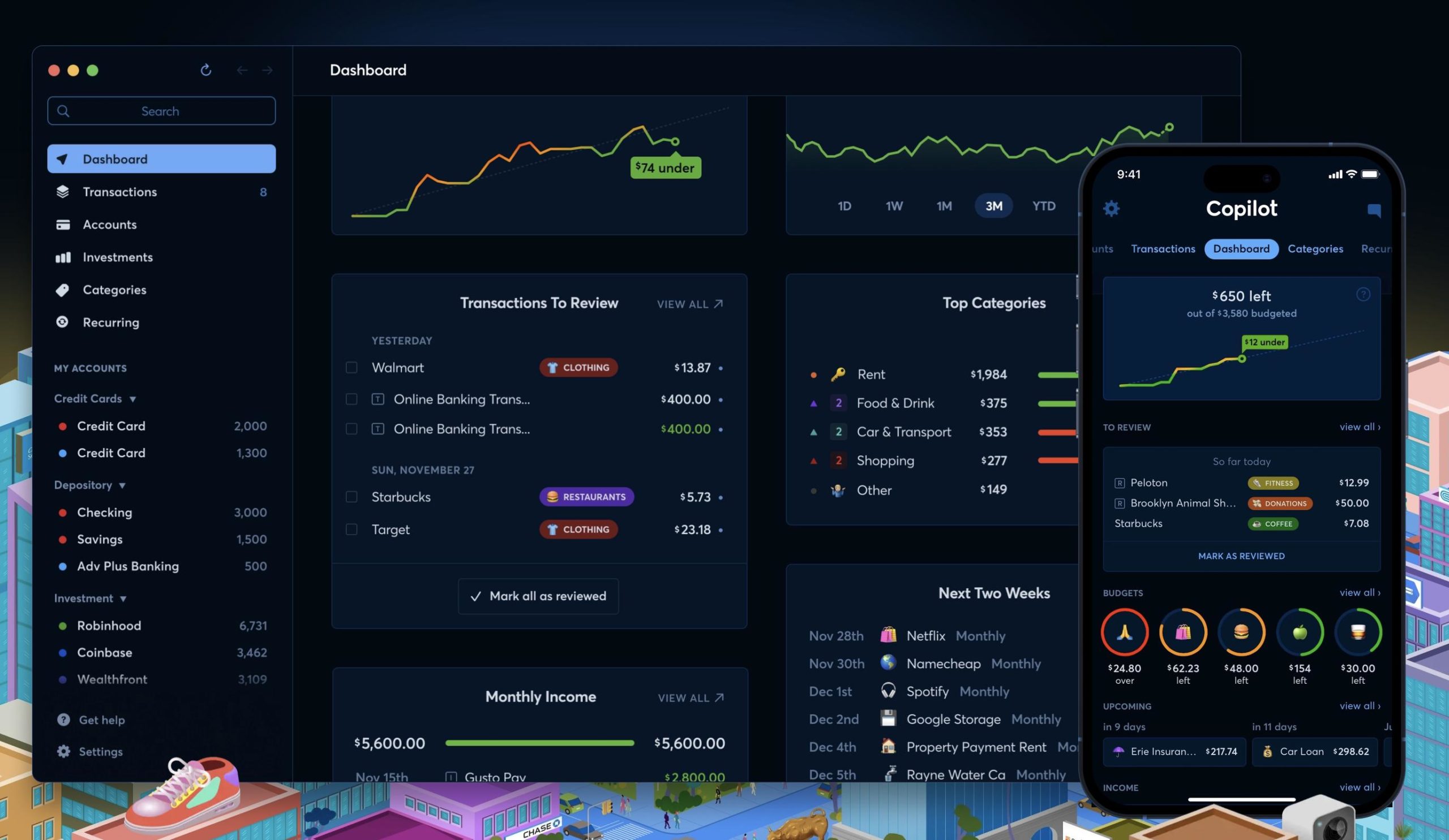 Copilot Money Review: Track & Budget Money - Troi.AI - Total return on ...